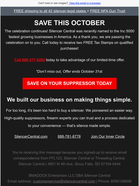 Silencer Central: Interested in a FREE Tax Stamp with your next ...