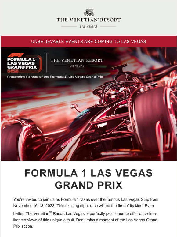 The Venetian: Get On The Formula 1 Las Vegas Insider List | Milled