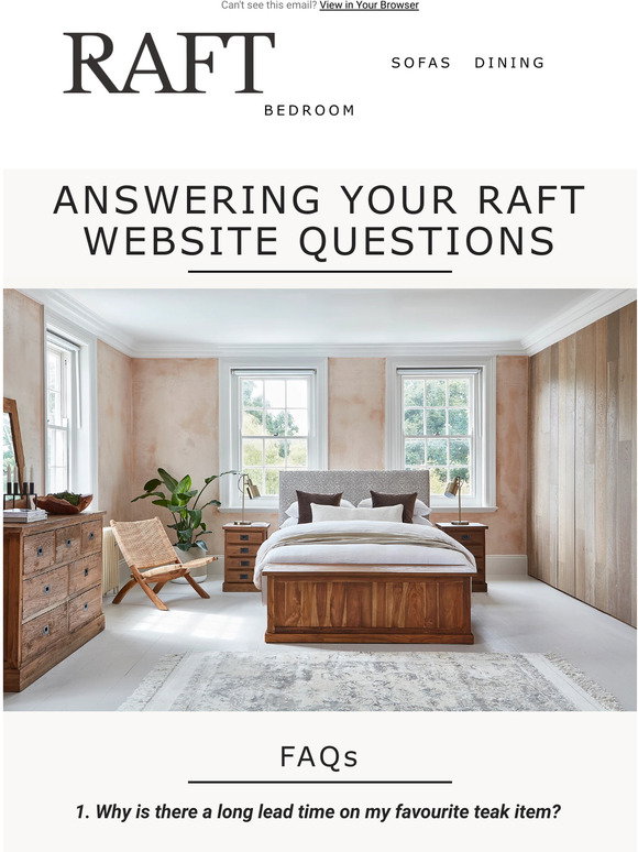 Raft Furniture: Answering your Raft Furniture FAQs | Milled