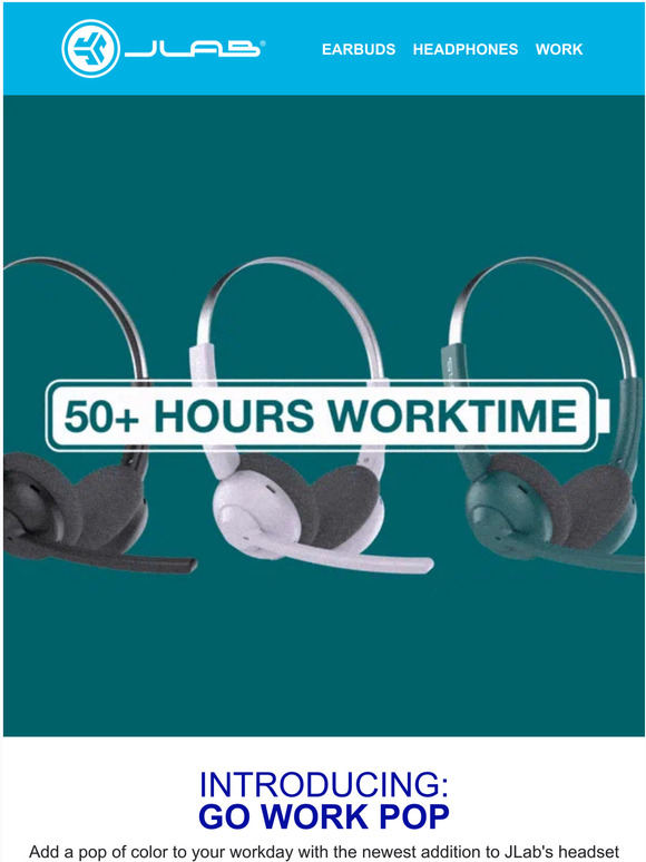 JLab Audio (US): Introducing: GO Work POP! | Milled