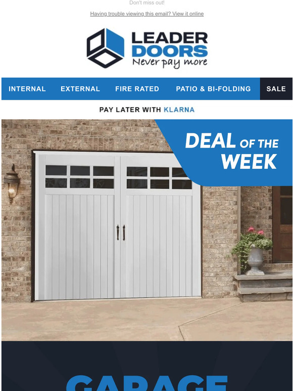 Leader: WEEKLY DEAL | Garage Doors Back in Stock - from only £360 | Milled