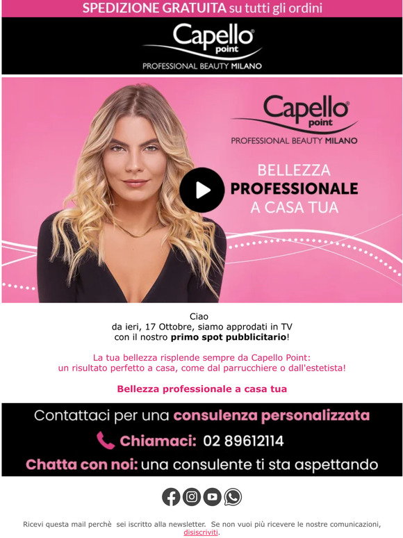 Capello Point: Capello Point in TV con il suo primo spot! | Milled
