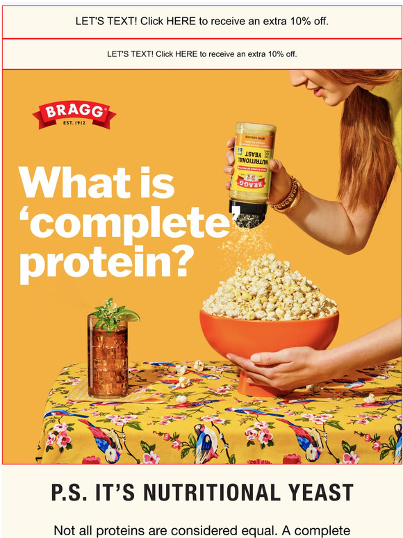 Bragg: Complete Protein vs. Incomplete Protein | Milled