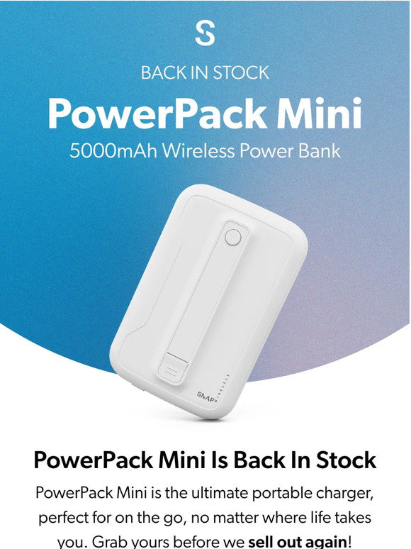 SnapWireless: PowerPack Mini is back in stock ⚡️ | Milled