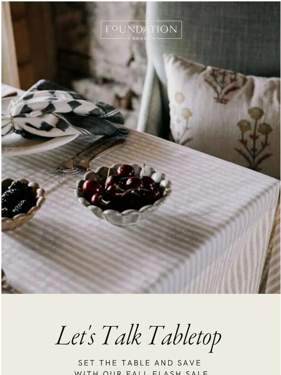 Foundation Goods: Let's Talk Tabletop | Milled