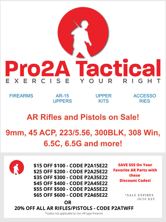 Pro2A Tactical: Best Discounts Of The Year on AR Rifles and Pistols ...