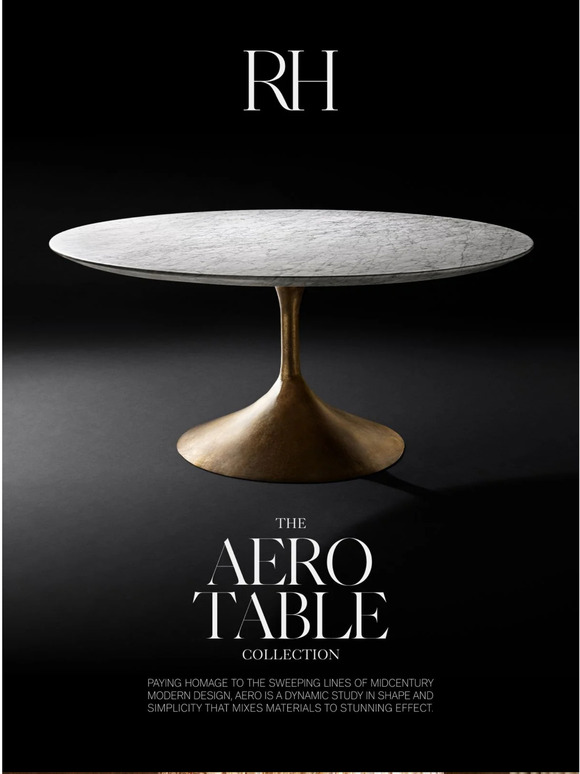 Restoration Hardware: The Aero Dining Table. An Iconic Silhouette. | Milled