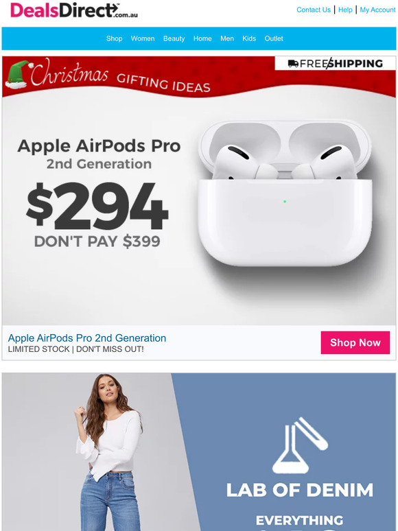DealsDirect: Apple AirPods Pro 2nd Generation $294 | NEW Lab Of Denim ...
