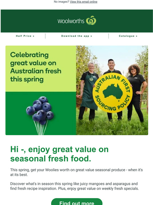 Woolworths: —, enjoy great value on seasonal produce | Milled
