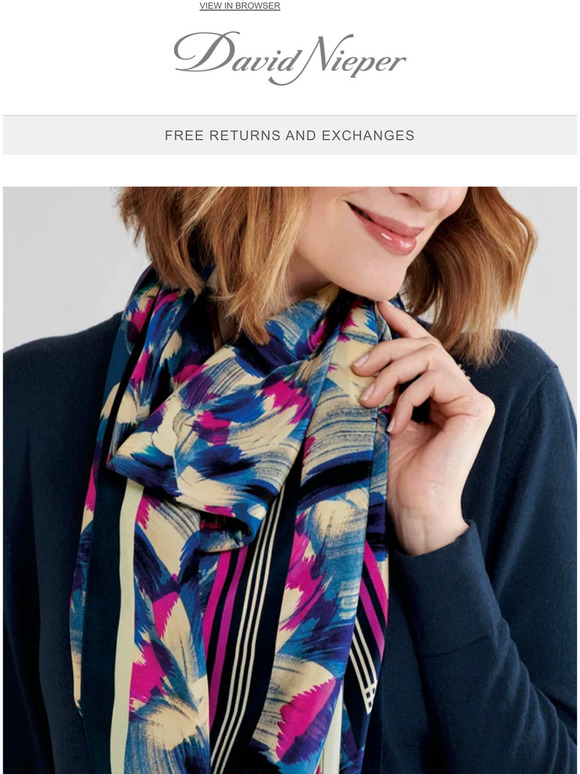 David Nieper: New: Limited edition silk scarves | Milled