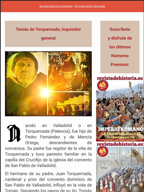 Revista de Historia: Tomás de Torquemada, Inquisidor general | Milled