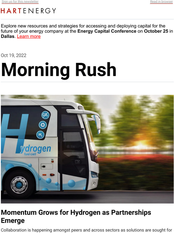 Hart Energy: Morning Rush: Hydrogen Momentum Grows; Biden to Lay Out SPR Plan | Milled