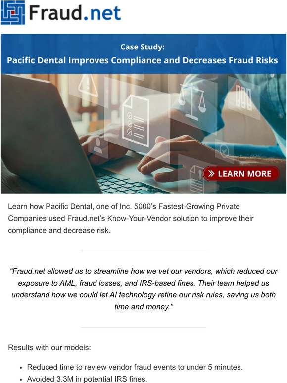 Fraud: [Case Study] Learn how we helped this client achieve compliance ...
