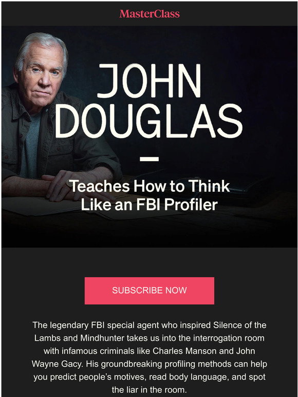MasterClass: Meet your new instructor: John Douglas | Milled
