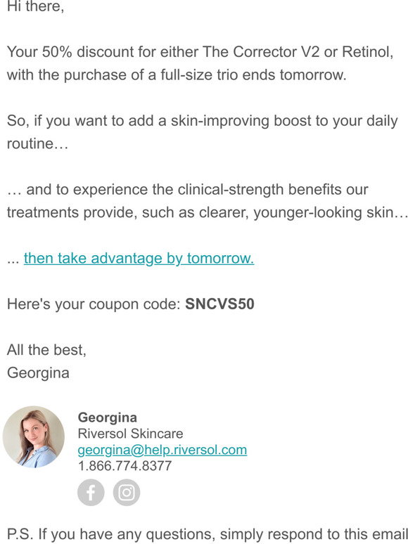 Riversol: What did you decide about The Corrector V2 and Retinol? | Milled