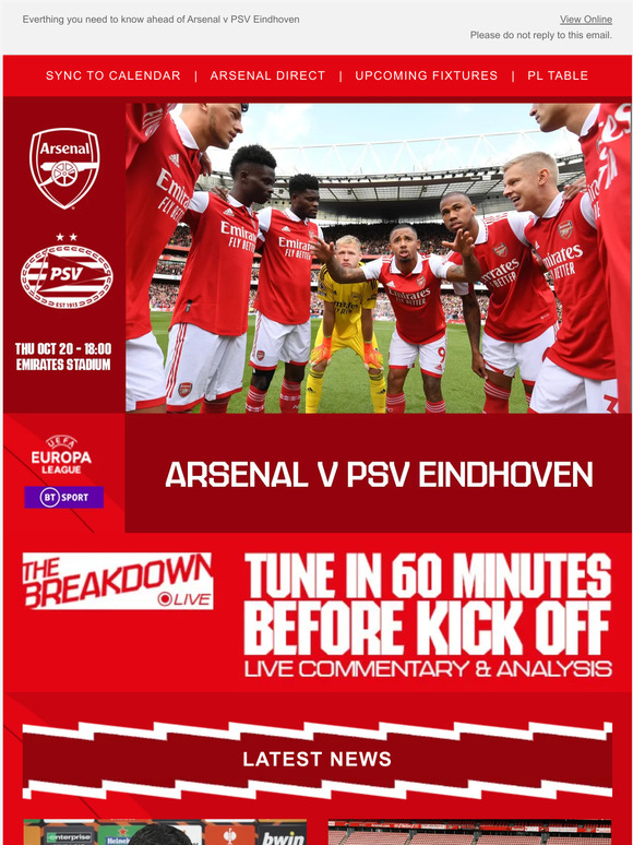 Arsenal Direct: UEFA Europa League under the lights at Emirates Stadium ...