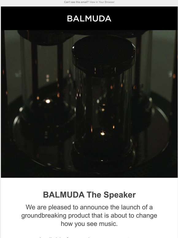 BALMUDA: NEW PRODUCT: BALMUDA The Speaker | Milled