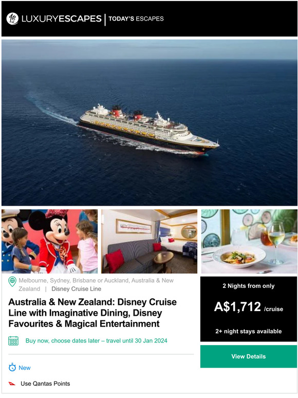Luxury Escapes: It's Here: Disney Cruise Line w. Imaginative Dining ...