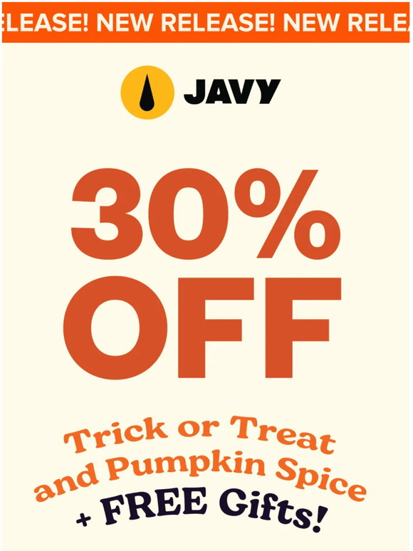 Javy Coffee: 30% off our latest limited-release flavors 🍪🎃 | Milled
