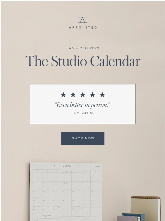 Appointed: Just Launched 🌟 2023 Studio Calendar | Milled