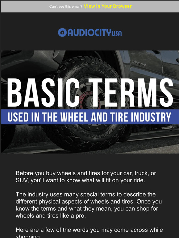 AudioCity: 📝Learn About the Basic Terms Used In The Wheel and Tire ...