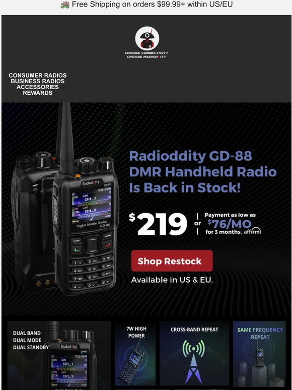 Radioddity: Radioddity GD-88 DMR Handheld—Stock Up Alert! | Milled