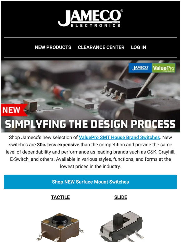JAMECO: Just-In New Surface Mount Switches | Milled