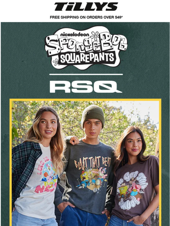 Tilly's: 👍 The RSQ x SpongeBob Collection is Here! | Milled