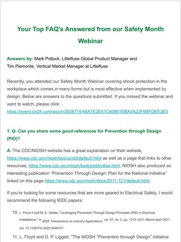 Littelfuse: Top FAQ's from our Safety Month Webinar2023 NEC Changes for ...