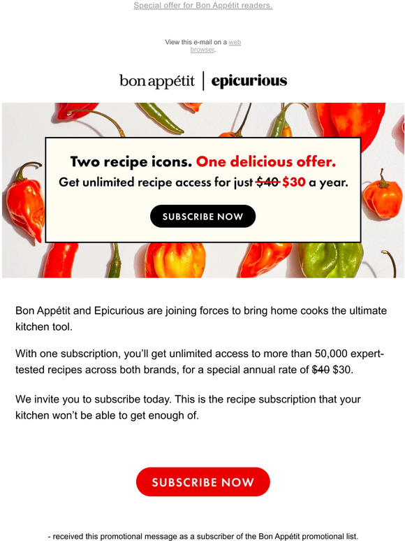 Bon Appétit: Get Bon Appetit + Epicurious for just $30. | Milled