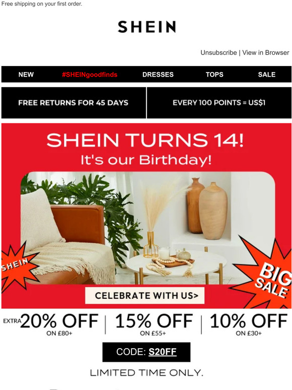 SHEIN: SHEIN's 14th Anniversary is in full swing!🎉 | Milled