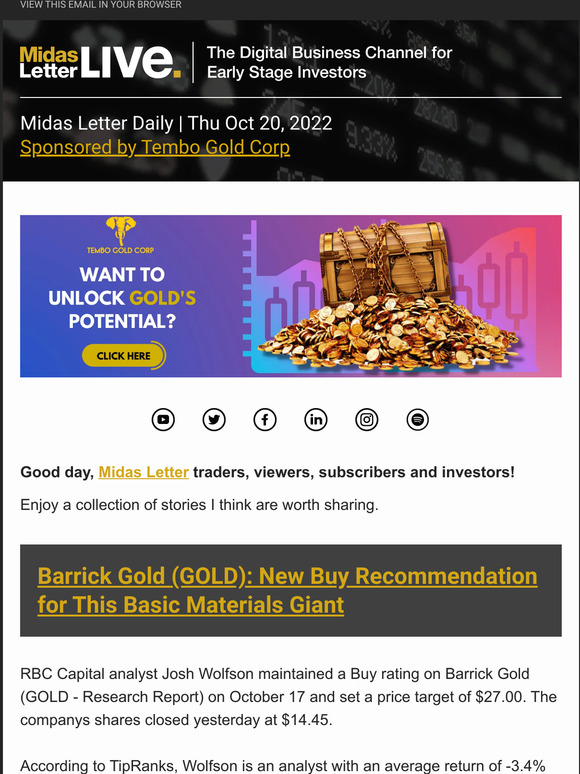 Midas Letter: Why You Should Buy Gold During Inflation | Milled