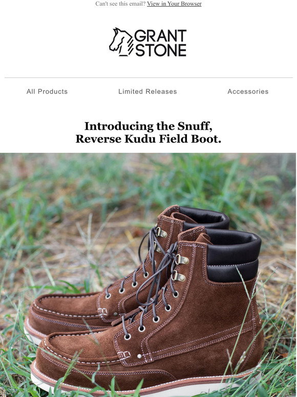 Grant Stone LLC: New Release - Reverse Kudu Field Boot | Milled