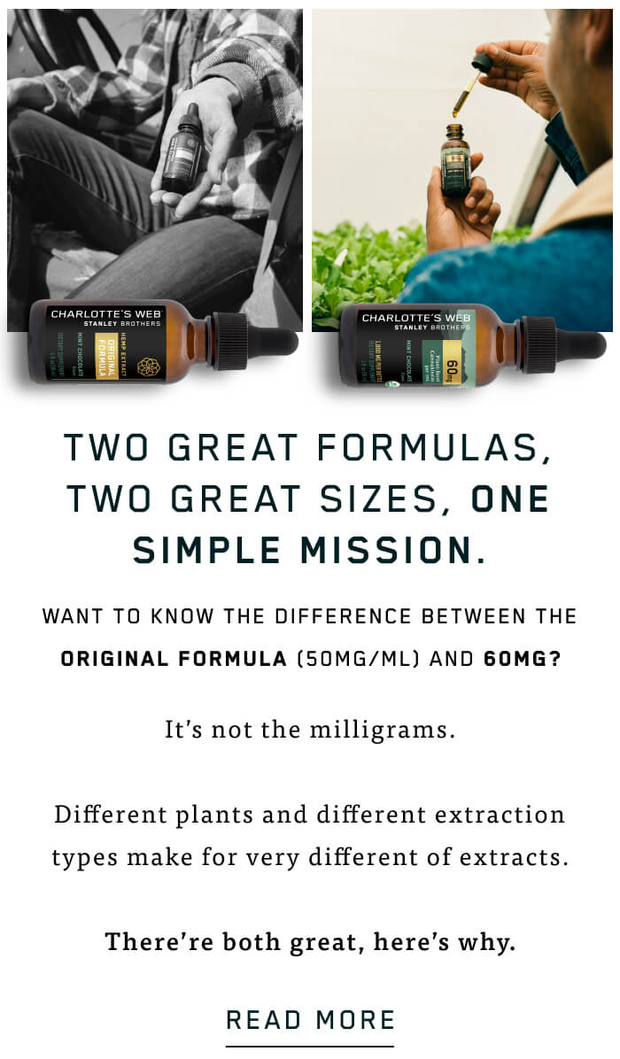 Charlotte's Web Hemp: Two great formulas. One simple mission | Milled