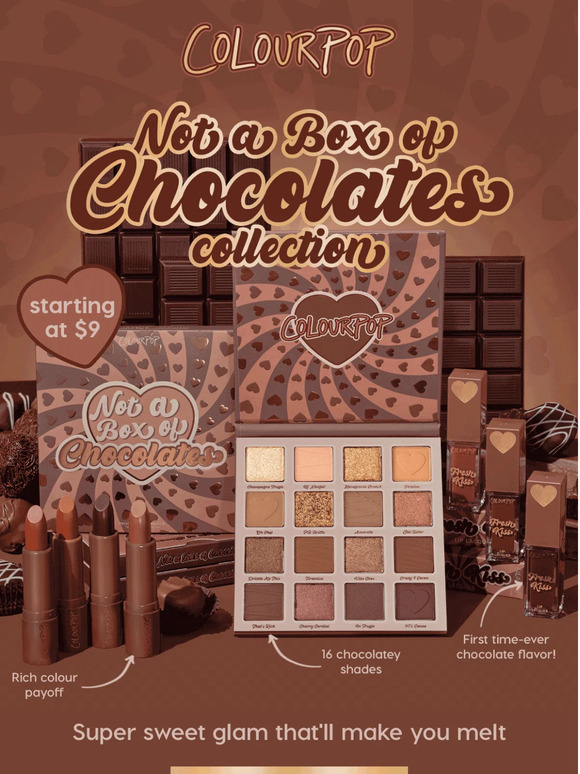 ColourPop: 🍫 NEW! Not a Box of Chocolates Collection 🍫 | Milled