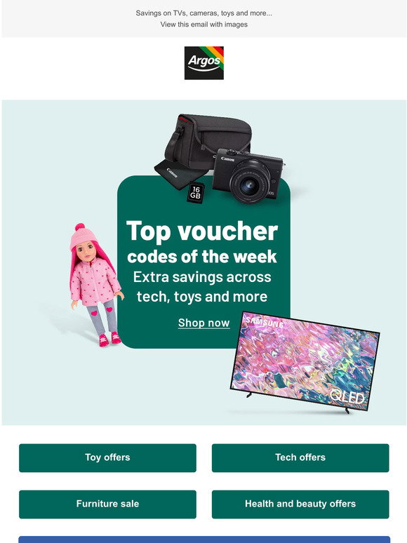 Argos: 💌 Hands up if you LOVE vouchers | Milled