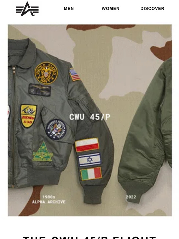 Alpha Industries: HERITAGE COLLECTION: THE CWU 45/P FLIGHT JACKET | Milled