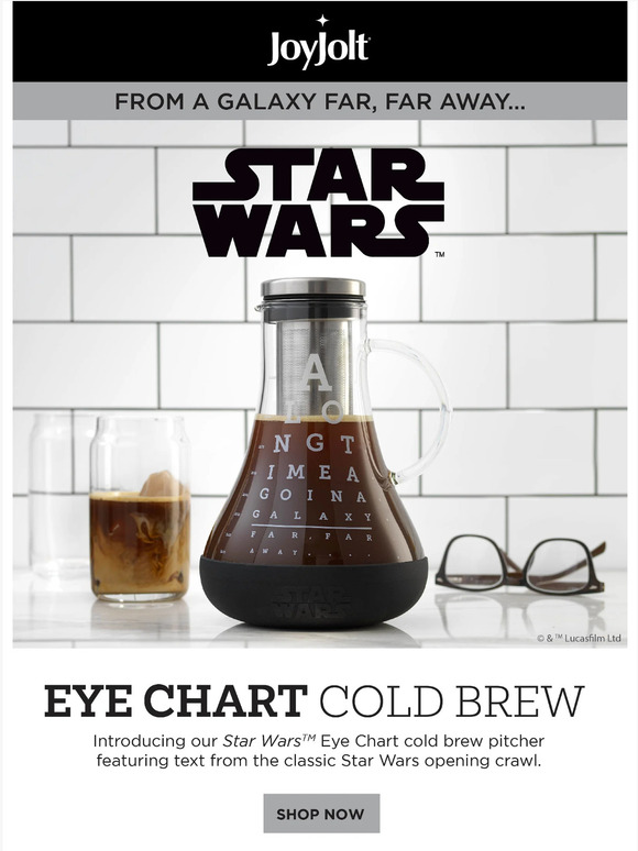 JoyJolt: Introducing The Star Wars Eye Chart Cold Brew Pitcher! | Milled