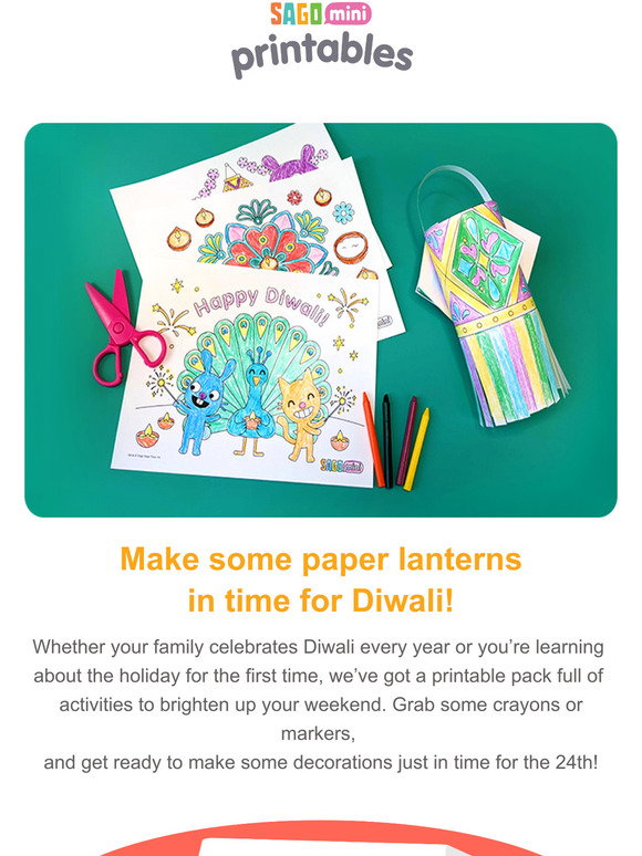 Sago Mini: Celebrate Diwali with a printable pack! 🪔🎆🎊 | Milled