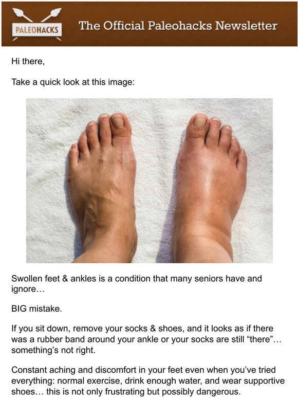 PaleoPlan: Ankles swelling up like balloons | Milled