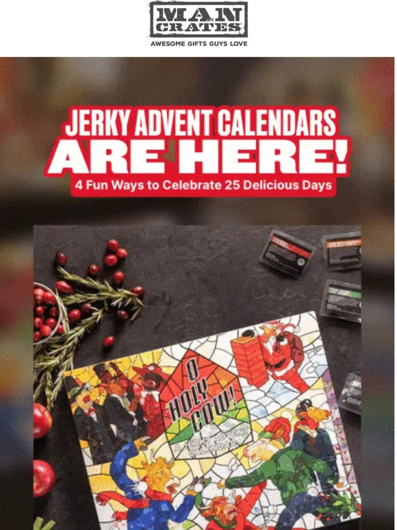 Man Crates: 🐮 Ho-ho-hungry? Jerky Advent Calendars are Here! | Milled