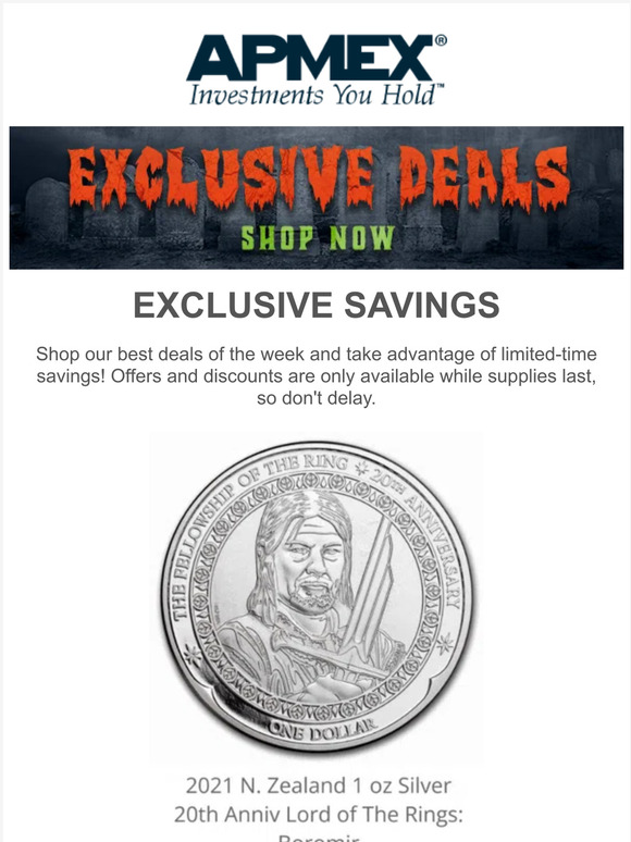 APMEX: APMEX weekly deals have arrived! | Milled