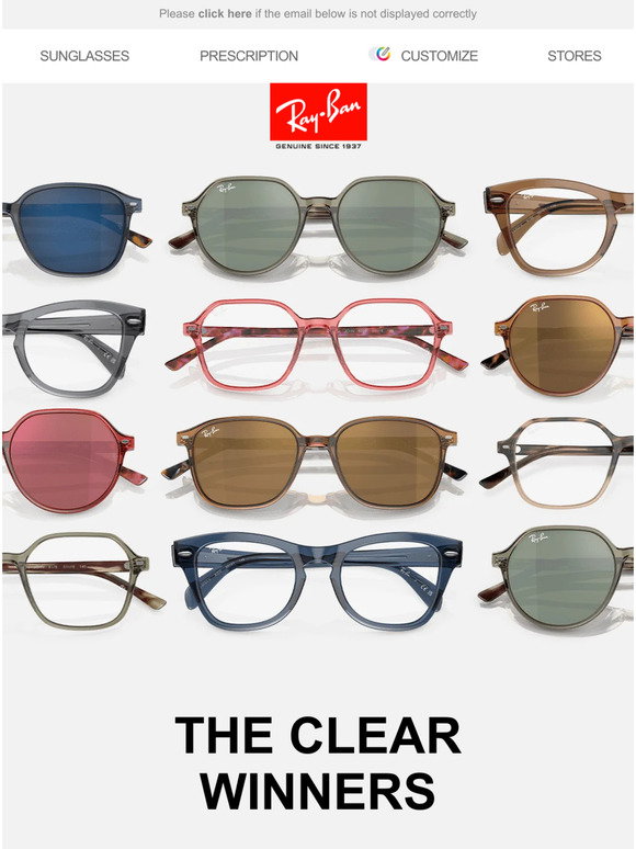 Ray-Ban: New Transparent Models | Just in | Milled