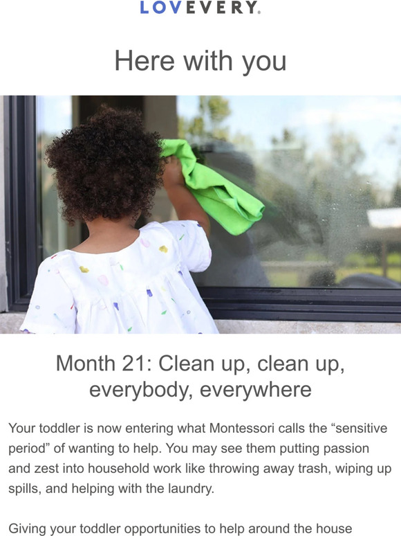 Lovevery: Month 21: Clean up, clean up, everybody, everywhere | Milled