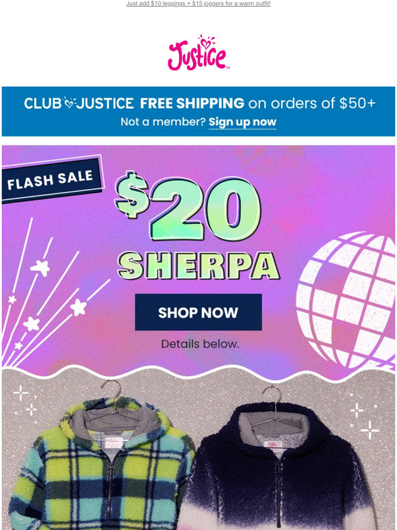 Justice: NEW: $20 sherpas + $40 coats (they're warm & cozy too) | Milled