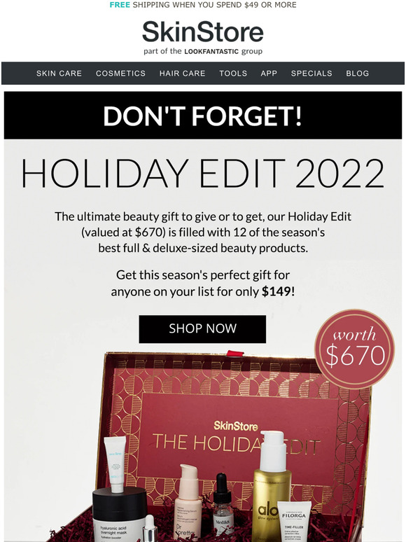 SkinStore: Treat Yourself with the SkinStore Holiday Edit 2022 | Milled