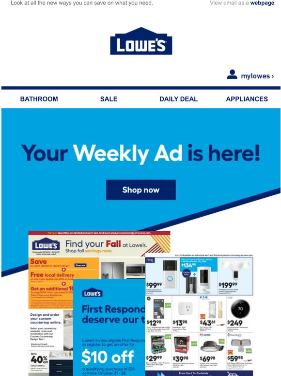 Lowe's: Our new Weekly Ad just dropped. Check it out! | Milled