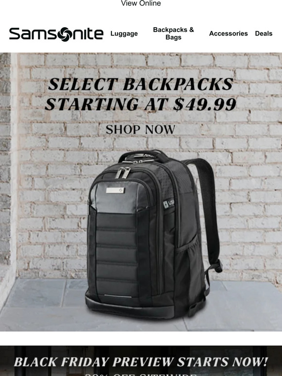 Samsonite: Backpacks Fit For Any Season: Starting at $49.99 | Milled