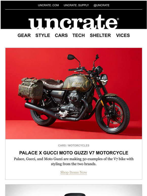 Uncrate: Palace x Gucci Moto Guzzi V7 Motorcycle & more | Milled