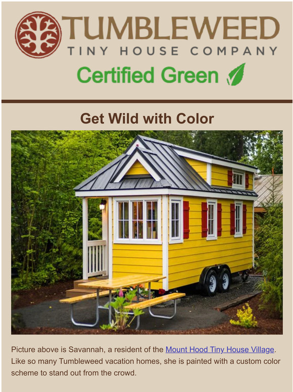 Tumbleweed Tiny House Company: Bold and Unusual Tiny House Colors | Milled